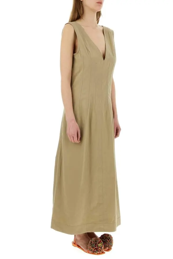 Bottega Veneta Cotton Blend Dress - Brown