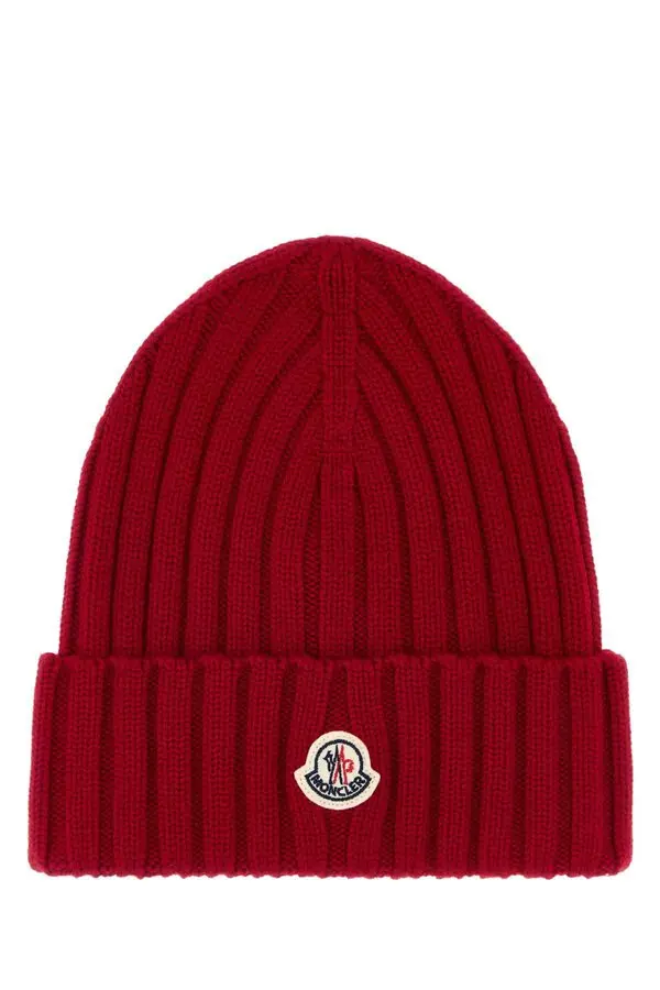 Moncler Wool Beanie Hat - Red