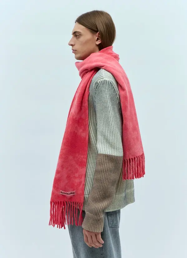 Acne Studios Narrow Tie-dye Wool Scarf - Pink