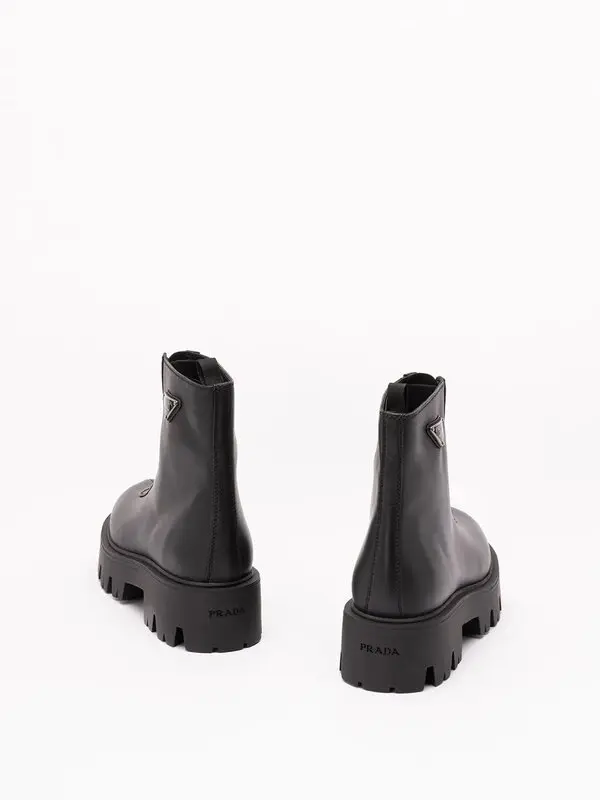 Prada Leather Zipper Booties