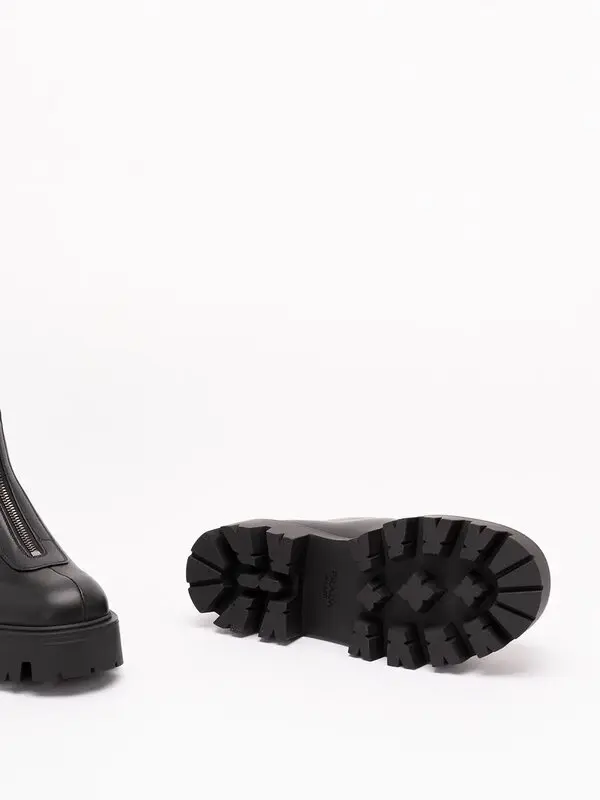 Prada Leather Zipper Booties