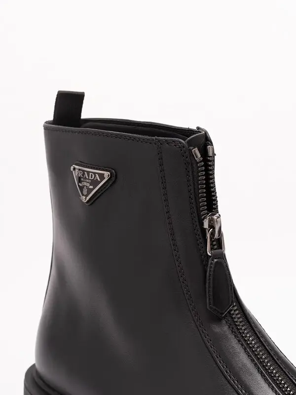 Prada Leather Zipper Booties