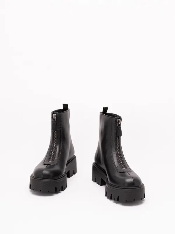Prada Leather Zipper Booties
