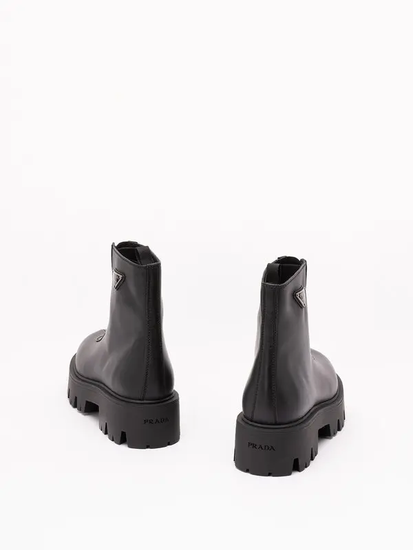 Prada Leather Zipper Booties