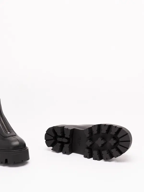 Prada Leather Zipper Booties