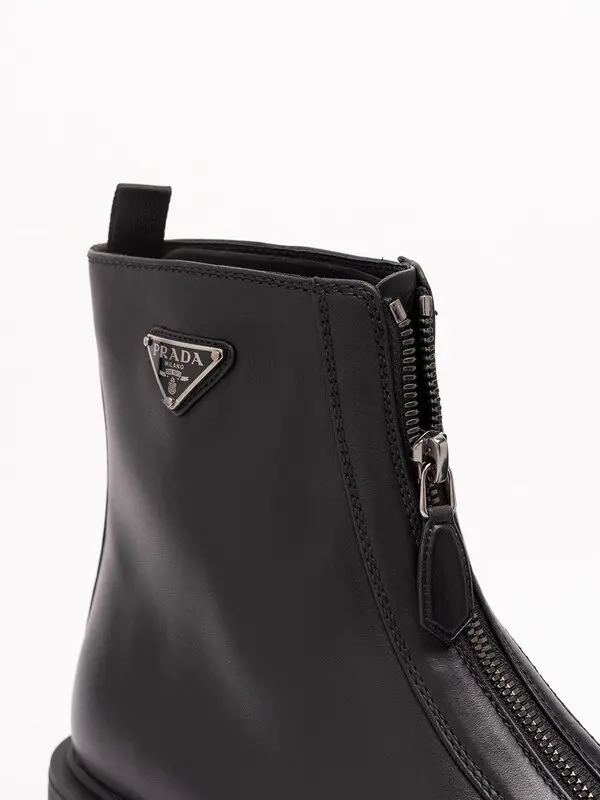 Prada Leather Zipper Booties