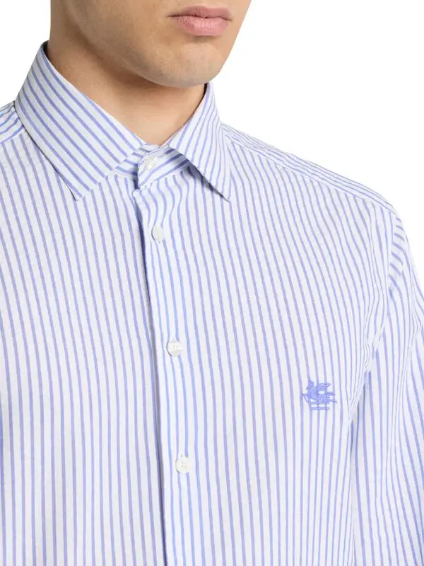 Etro Striped Seersucker Cotton Shirt