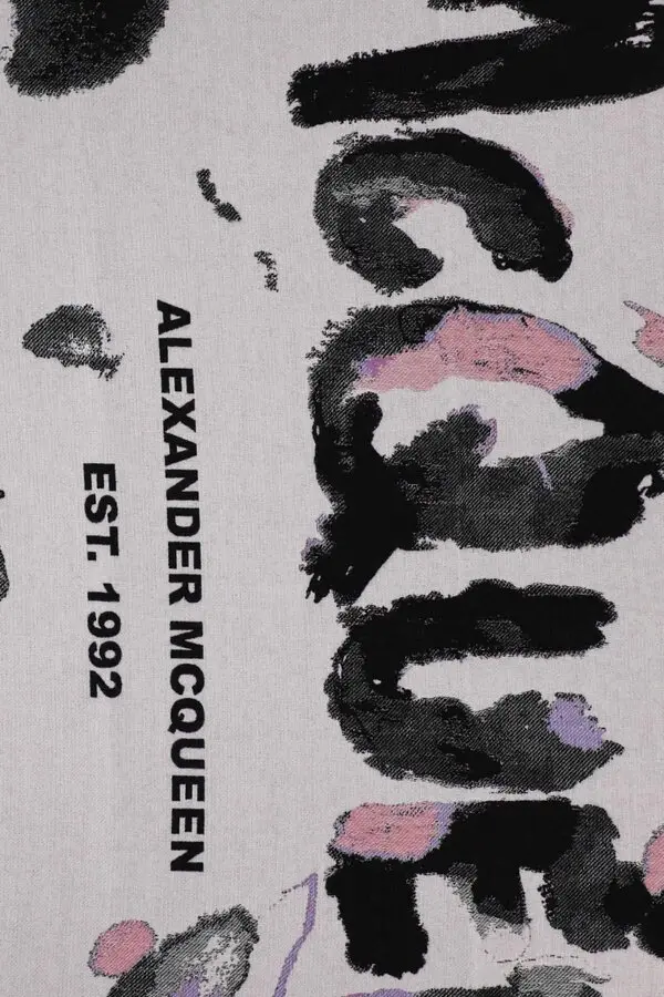 Alexander McQueen Embroidered Wool Blend Blanket