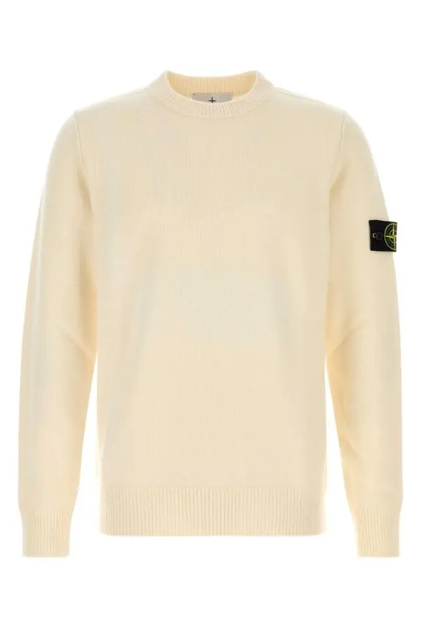 Stone Island Ivory Wool Blend Sweater