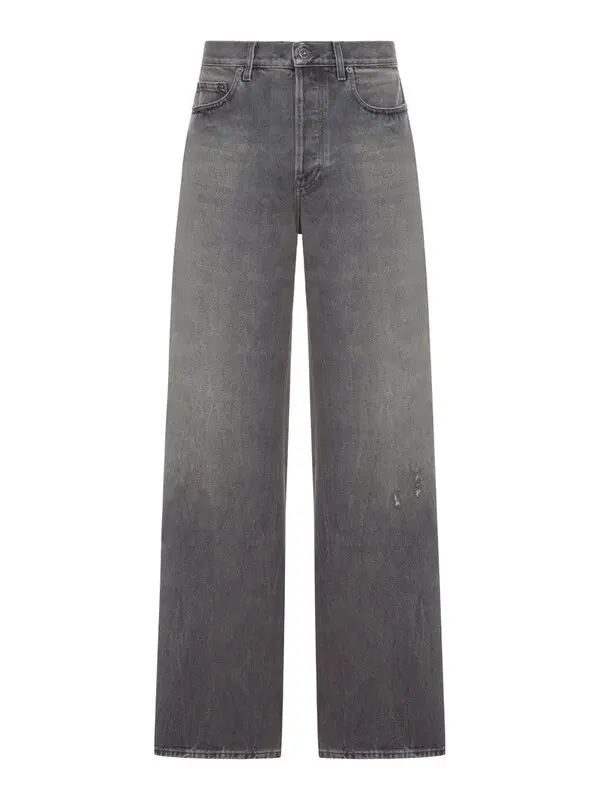 GOLDEN GOOSE Wide Leg Five-pocket Jeans - Gray