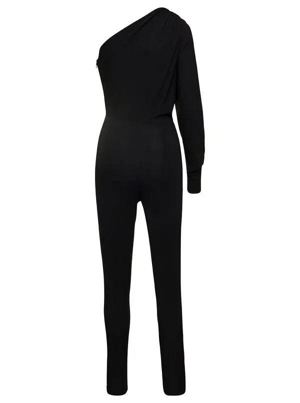 Saint Laurent One-shoulder Jersey Jumpsuit - Multicolor