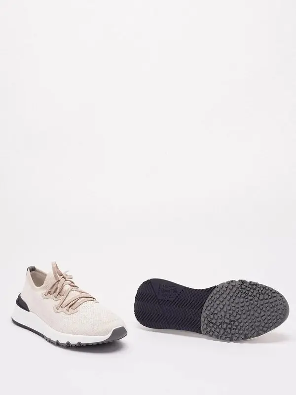 Brunello Cucinelli Cotton Knit Sneakers - Multicolor