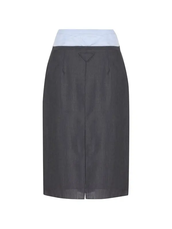 Prada Wool Midi Skirt - Multicolor