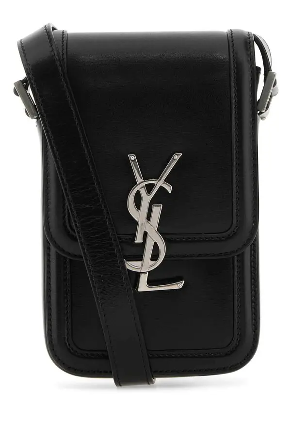 Saint Laurent Leather Phone Case - Black