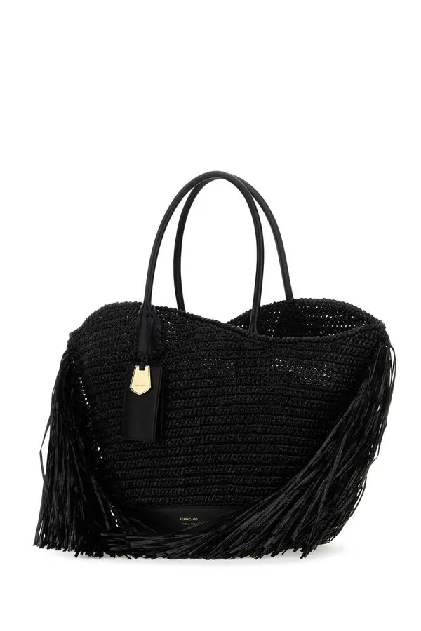 FERRAGAMO Raffia Shopping Bag