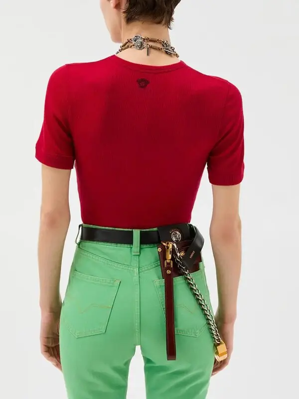 Versace Ribbed Medusa T-shirt - Multicolor