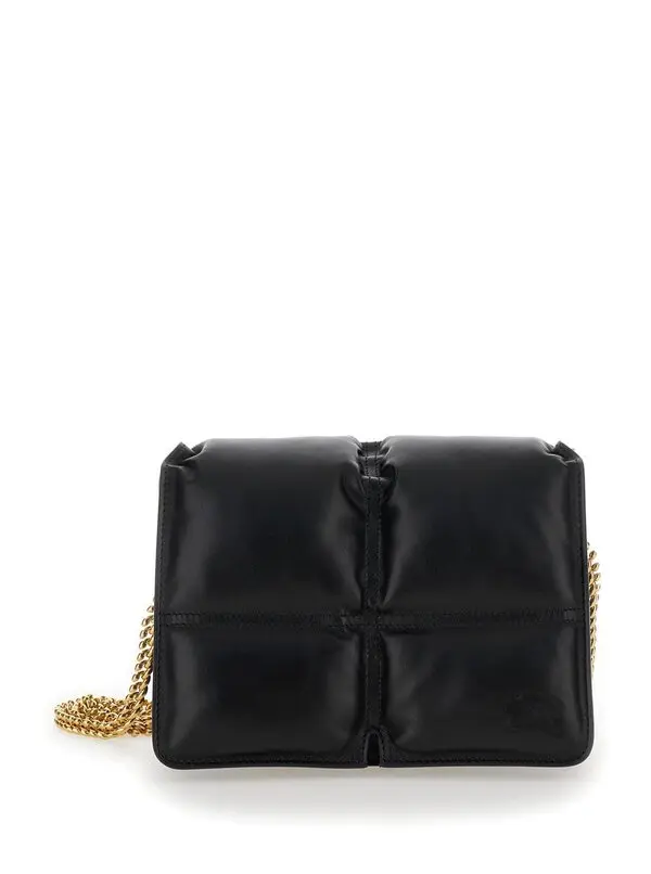 Burberry Snip' Black Shoulder Bag In Quilted Leather - Multicolor