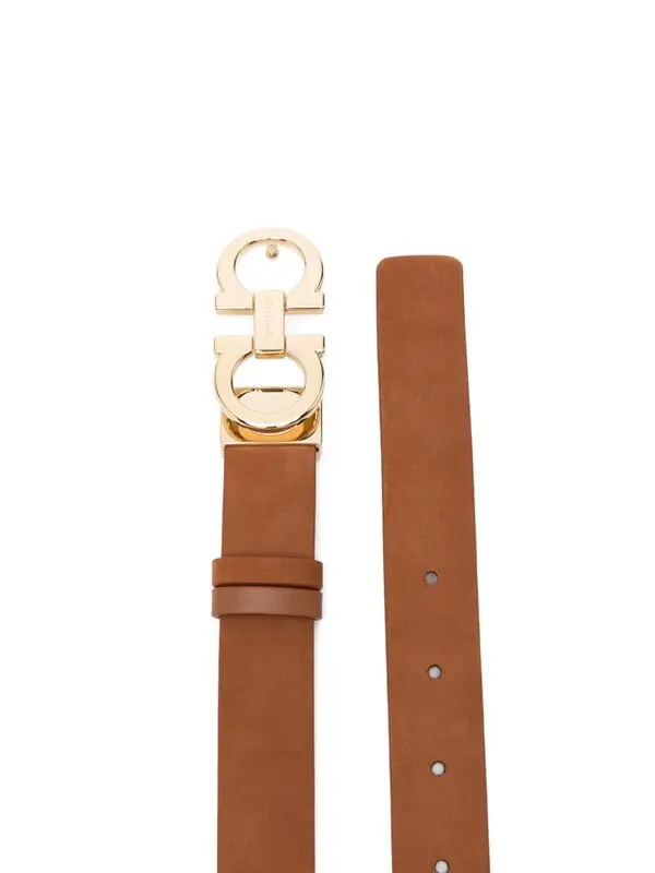 FERRAGAMO Suede Gancini Belt - Multicolor