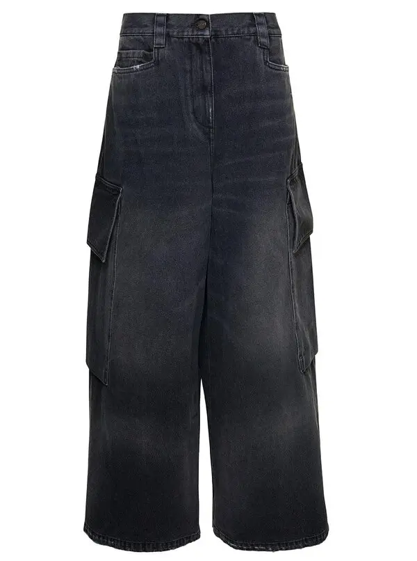 Palm Angels Wide Denim Parachute - Multicolor