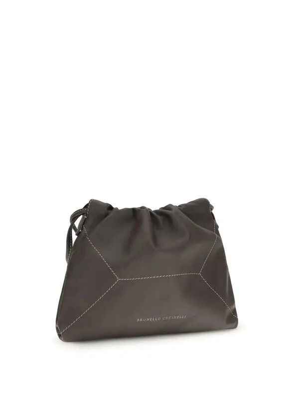 Brunello Cucinelli Leather Shoulder Bag - Brown