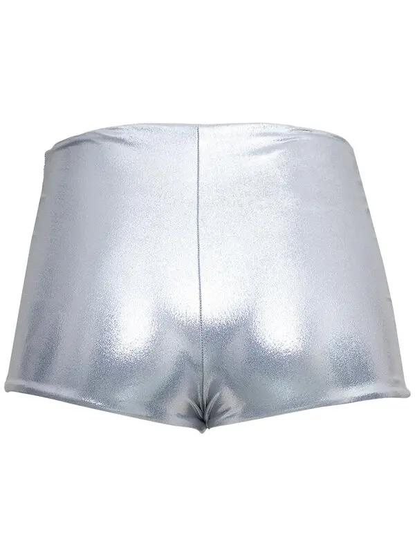 Saint Laurent Laminated Jersey Mini Shorts
