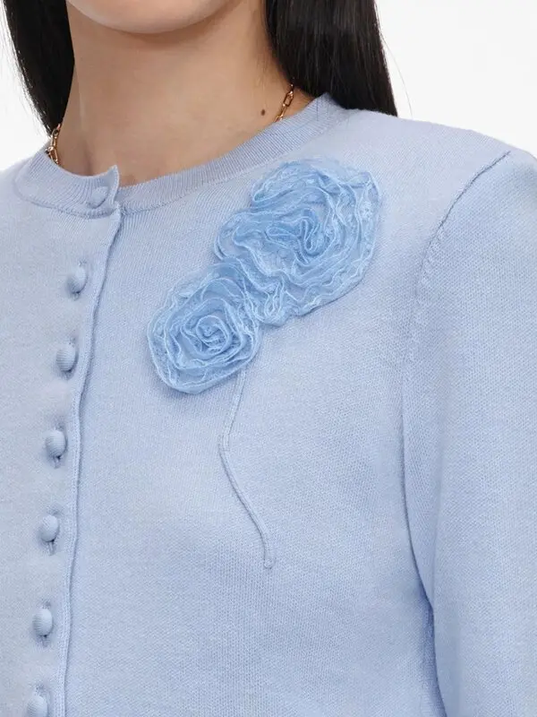 SELF-PORTRAIT Flower Knit Cardigan
