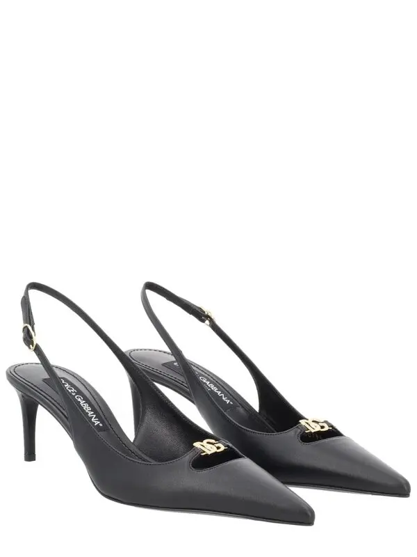 Dolce & Gabbana Leather Slingback Pumps - Black