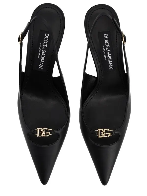 Dolce & Gabbana Leather Slingback Pumps - Black