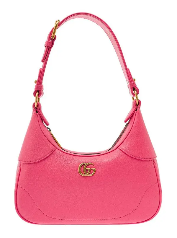 Gucci Small Aphrodite Shoulder Bag In Leather - Pink