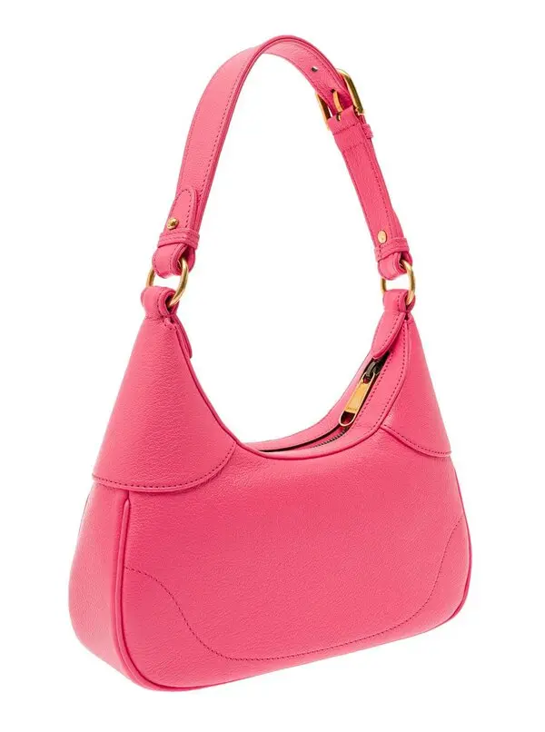 Gucci Small Aphrodite Shoulder Bag In Leather - Pink