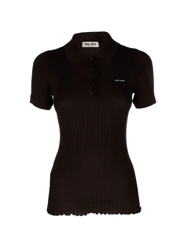 Miu Miu Silk Polo Shirt - Multicolor