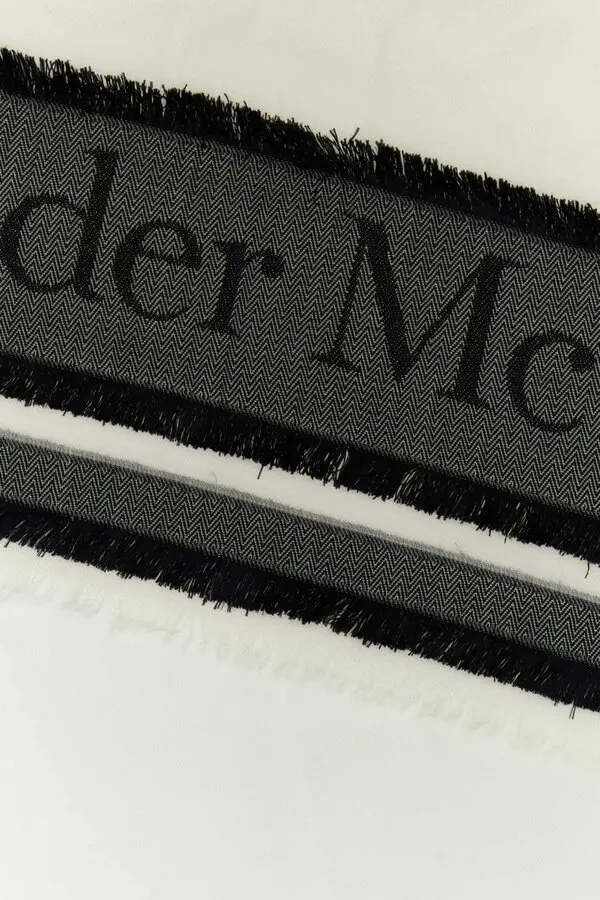 Alexander McQueen Ivory Wool Blend Foulard