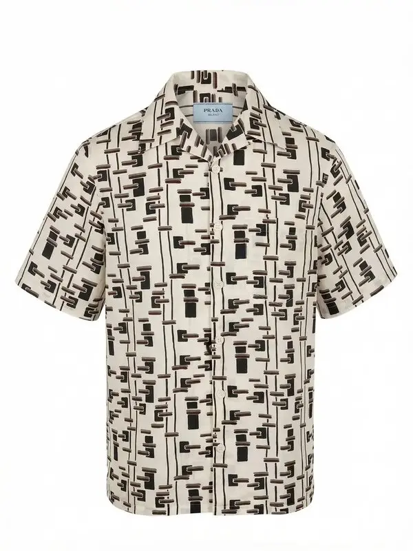 Prada Striped Cotton And Silk `bowling` Shirt