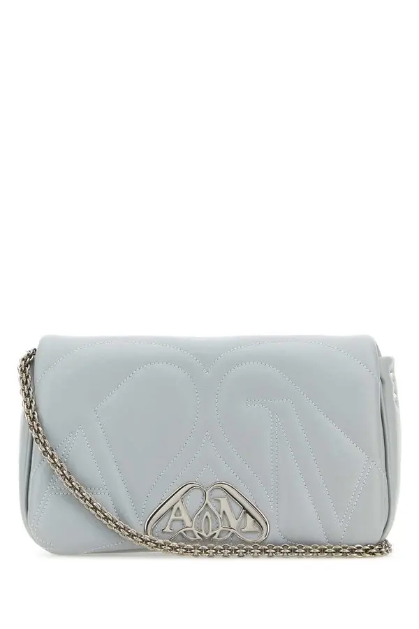 Alexander McQueen Powder Leather Small Seal Shoulder Bag - Blue