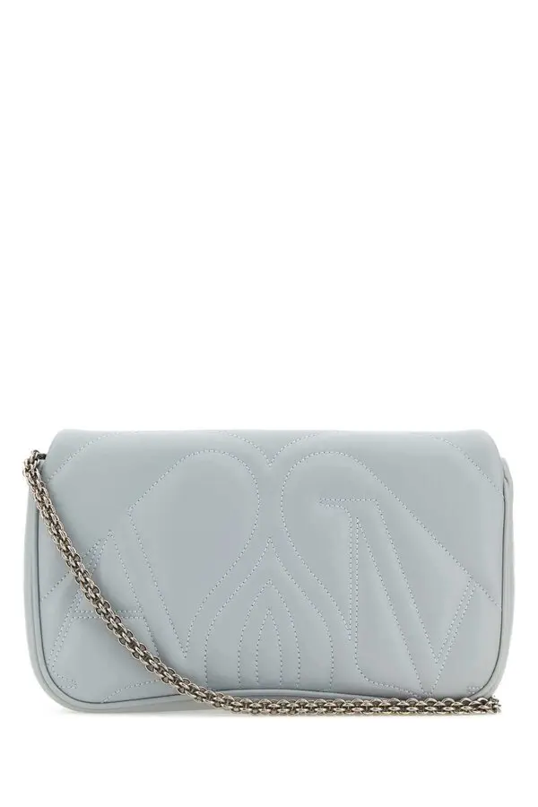 Alexander McQueen Powder Leather Small Seal Shoulder Bag - Blue