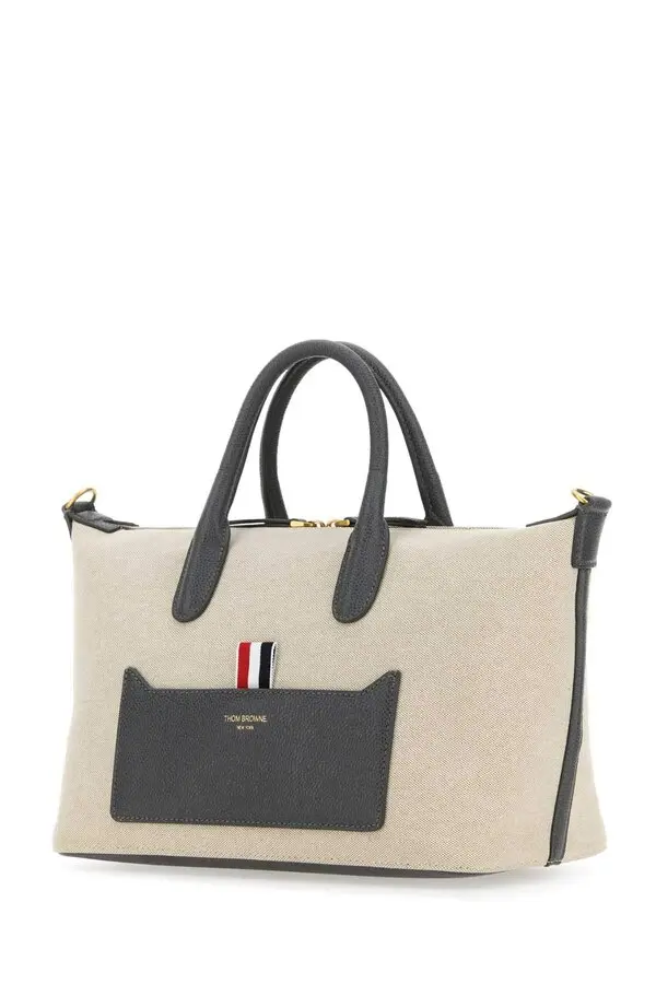 Thom Browne Sand Canvas Duffle Small Handbag