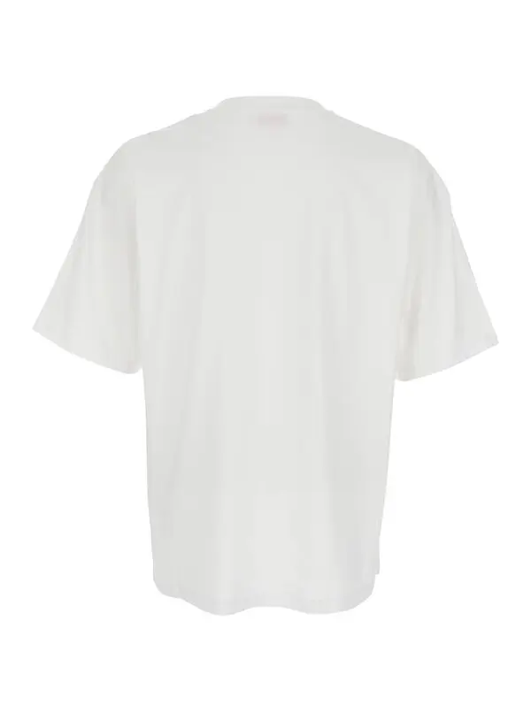 DIESEL® T-lucien' T-shirt With Tone-on-tone Logo Patch On The Front In Cotton For - White