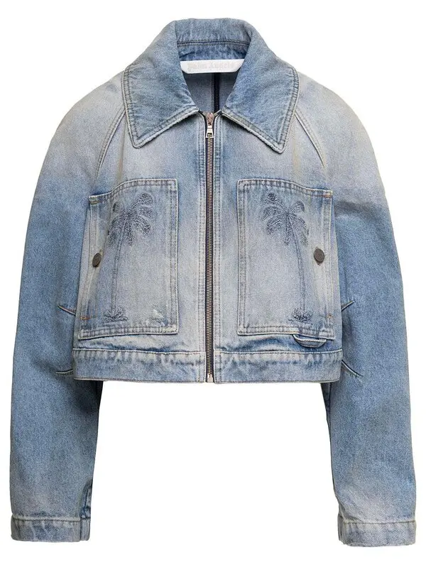 Palm Angels Paris Lw Cropped Denim Jacket