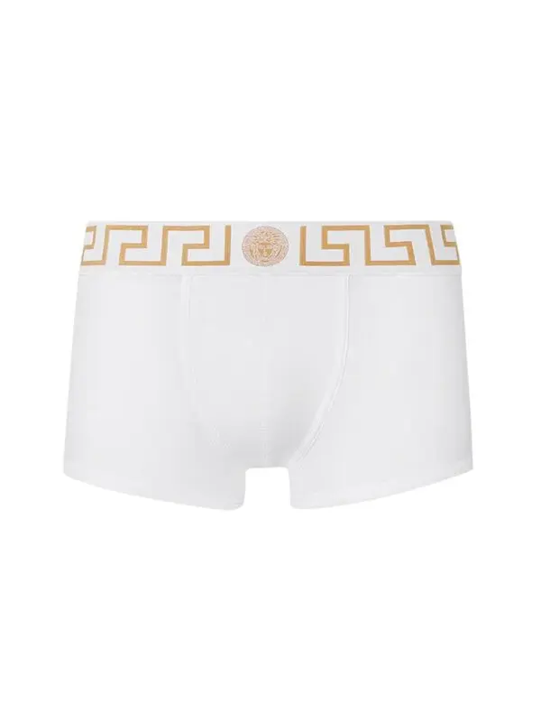 Versace Boxer Con Greca - White
