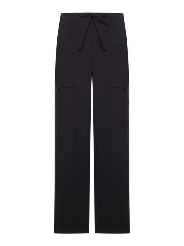 JIL SANDER Cotton Poplin Cargo Pants - Black