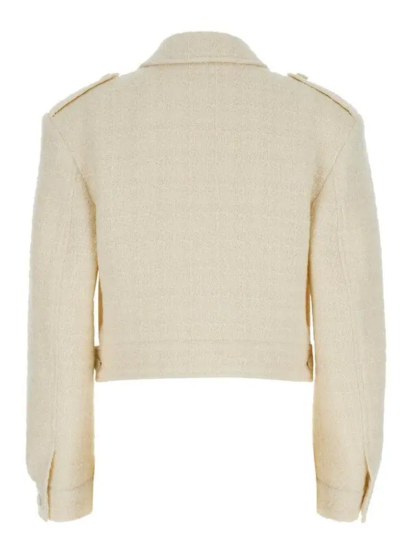 Givenchy Wool Blend Military Cropped Jacket - Multicolor