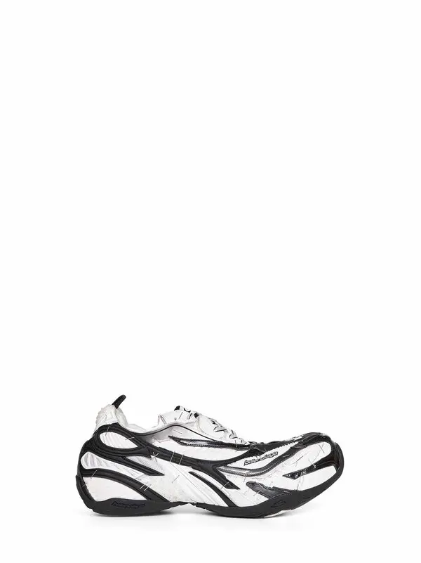 Balenciaga Black And White And Silver Soleless Sneakers - Multicolor