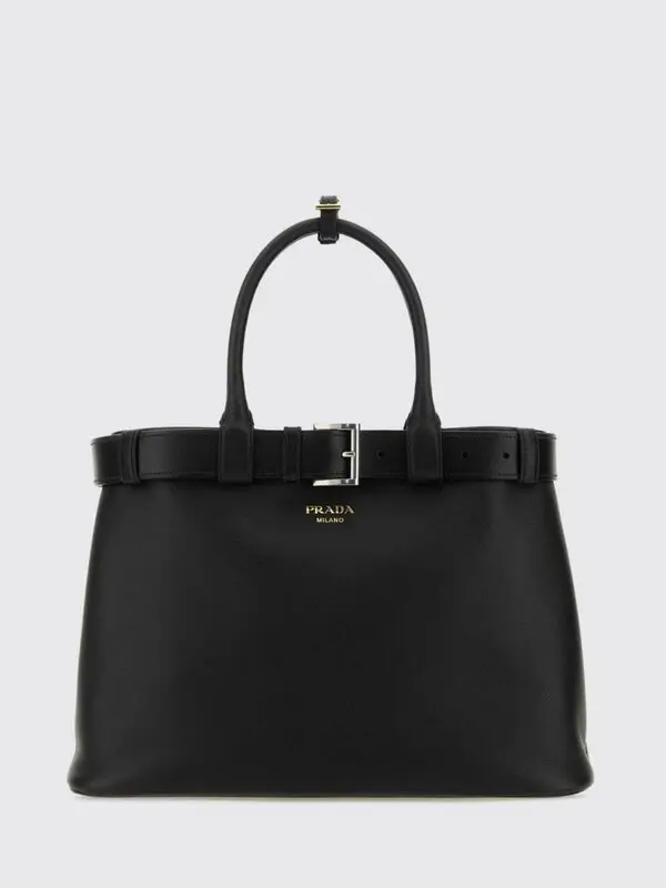 Prada Buckle Nappa Leather Bag - Black