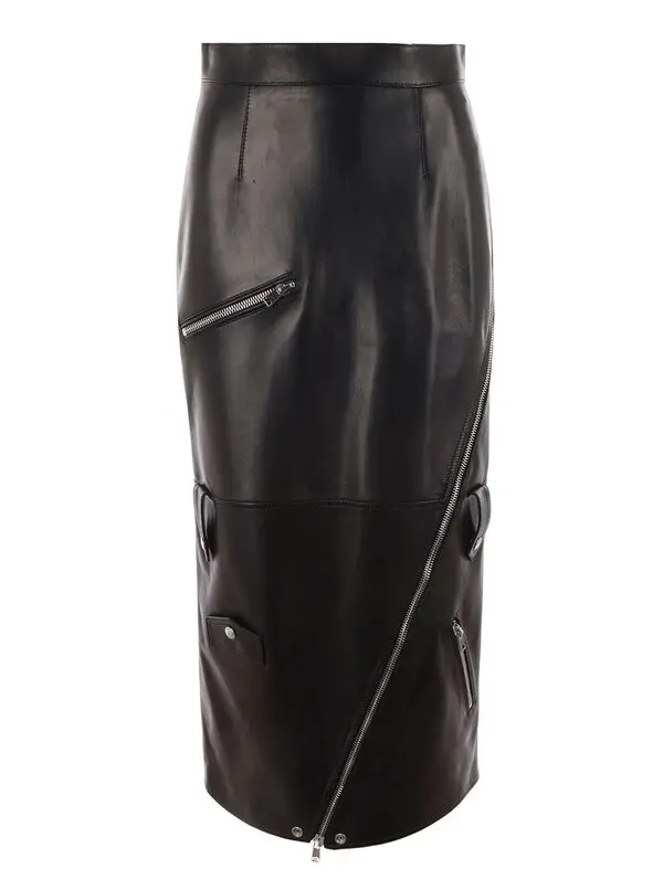 Alexander McQueen Leather Skirt - Multicolor