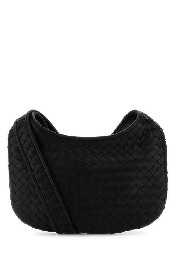 Bottega Veneta Leather Small Veneto Crossbody Bag - Black