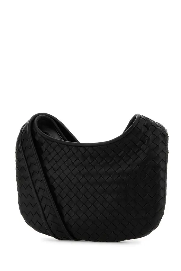 Bottega Veneta Leather Small Veneto Crossbody Bag - Black