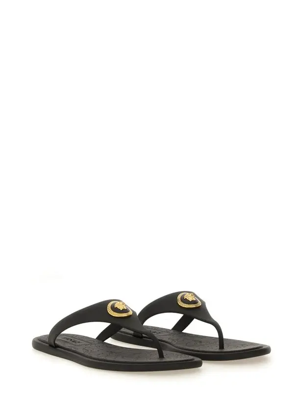 Versace Alia Thong Sandals - Black