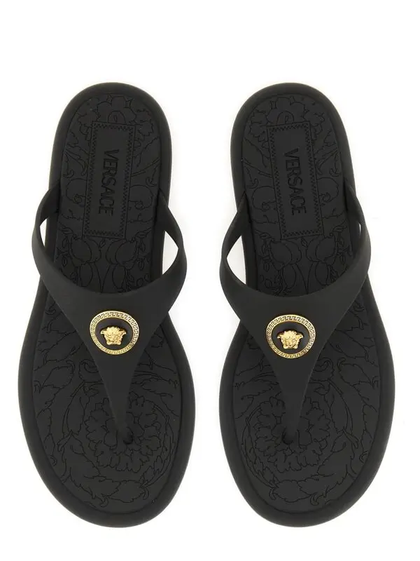 Versace Alia Thong Sandals - Black