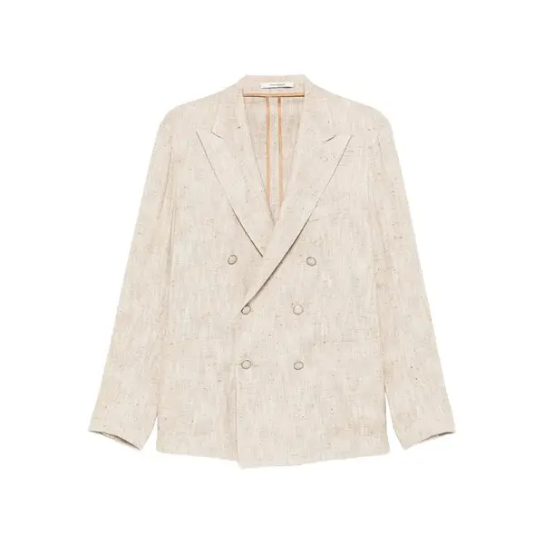 Tagliatore Double-breasted Peak Lapel Blazer - Cream