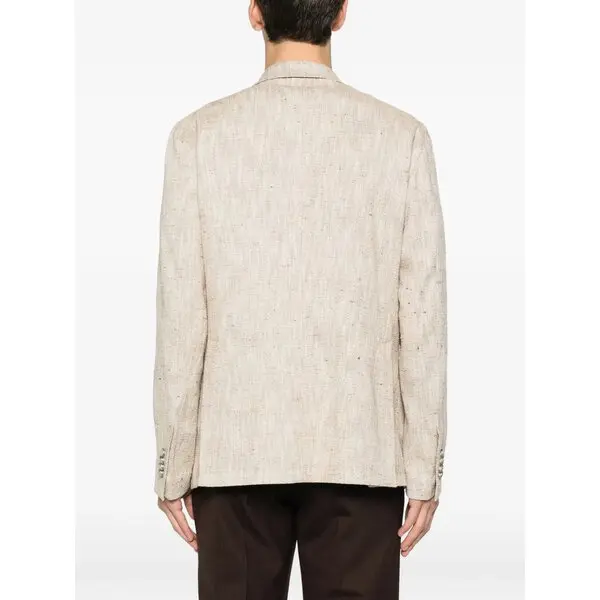 Tagliatore Double-breasted Peak Lapel Blazer - Cream